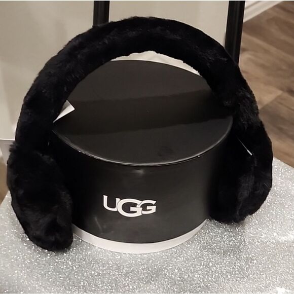 UGG | Accessories | Ugg Faux Fur Earmuffs Black | Poshmark